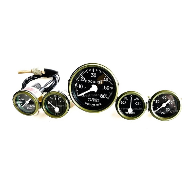 Complete Speedometer Kit Dial Miles Per Hour Assembly and Gauge Kit -12 ...